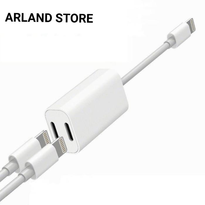 Jual Kabel splitter Lighting + Audio Charge Adapter iPhone 7 8 Plus X ...