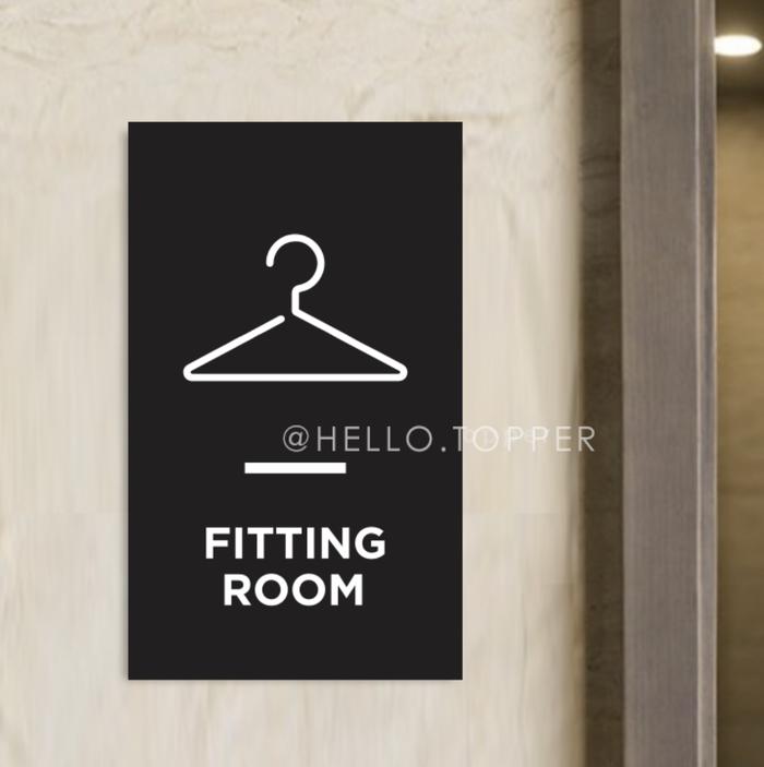 Jual Sign Fitting Room Acrylic Modern 15x25 | Sign Board Acrylic ...