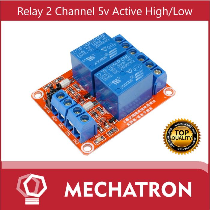 Jual Relay 2 Channel 5V Active High Low Trigger DC opto-isolator 2ch ...