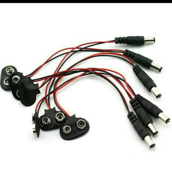 Jual Battery 9V Clip Arduino Uno Mega Adapter Klip Baterai Jack DC ...