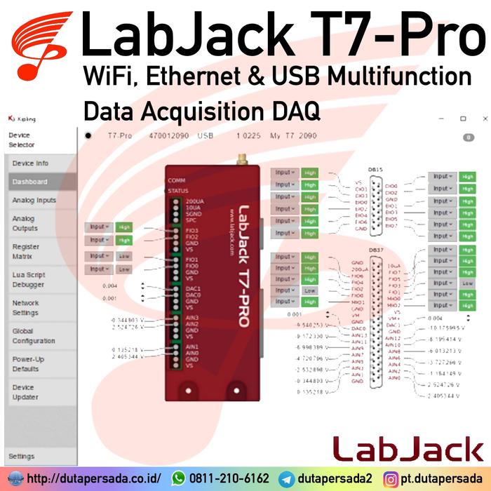 Jual Labjack T7-pro Wifi, Ethernet & Usb Multifunction Data Acquisition ...