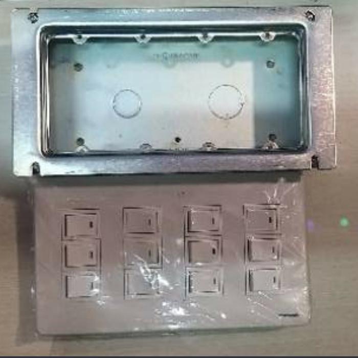 Jual Saklar Panasonic 12 mata Grid Switch 4 Gang + Inbowdus Besi ...