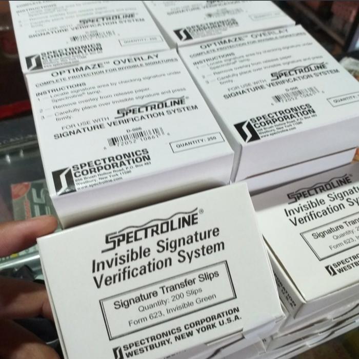 Jual 1 SET KERTAS SPECTROLINE OVERLAY & INVISIBLE SIGNATURE. MADE IN ...