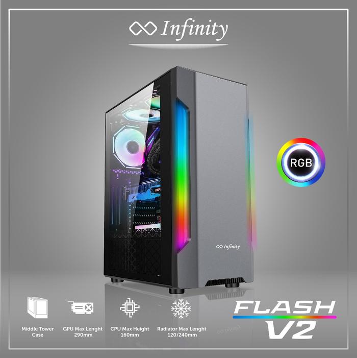 Jual Casing INFINITY FLASH V2 Tempered Glass - ATX, mATX Gaming Case ...