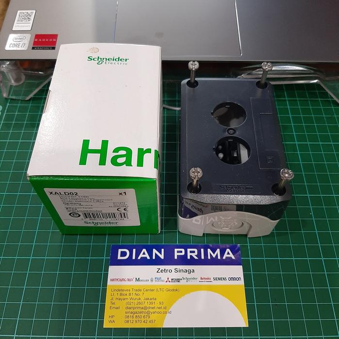 Jual Schneider Control Box 2 holes 22mm XALD02 IP66 with XB5 series ...