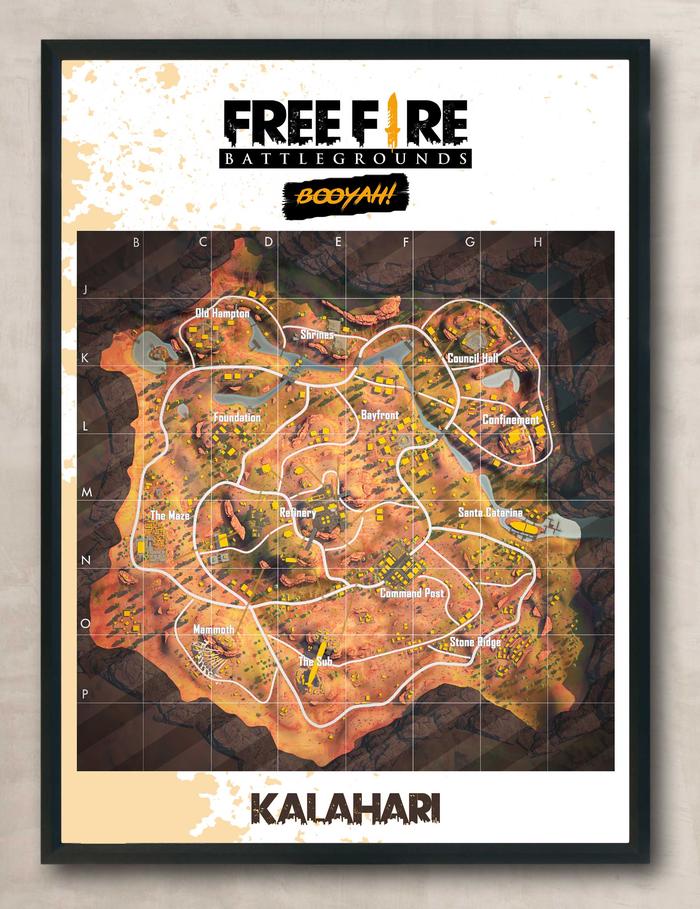 Jual Free Fire Ff Peta Bermuda Kalahari Purgatory Map Poster Hd Booyah ...