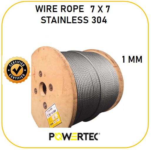 Jual WIRE ROPE STAINLESS 304 7X7 1 MM POWERTEC ( SLING SELING KAWAT SS ) - Kota Tangerang - IBN ...