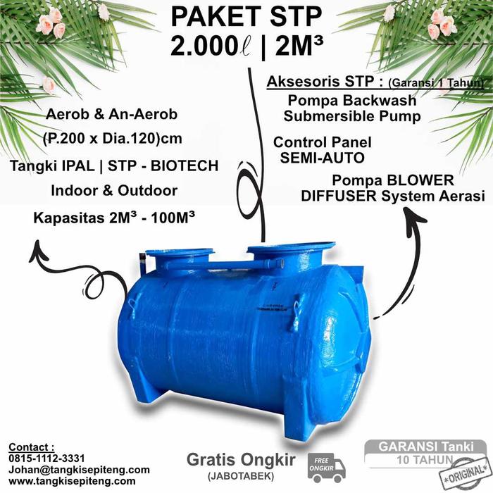Jual PAKET Tangki STP BIOFILTER - 2000 Liter / 2M3 BIOTECH, BIO SEPTIC ...