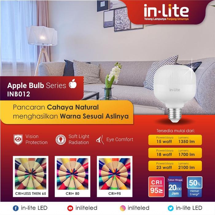 Jual Bohlam LED INLITE / Lampu IN LITE LED Bulb INB012 Apple Bulb 23W ...
