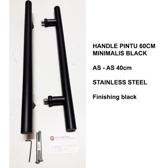 Jual Pull Handle Bulat Stainless Black 60cm / Gagang / Pegangan Pintu ...