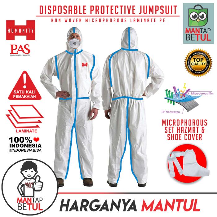 Jual SET APD hazmat disposable NON WOVEN MICROPORUS PE SHOE COVER seal ...
