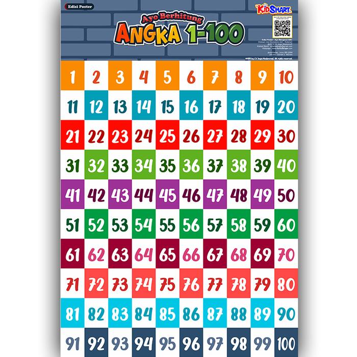 Jual Poster Angka 1 - 100 Poster Edukasi Anak - Kab. Kulon Progo - Baby ...