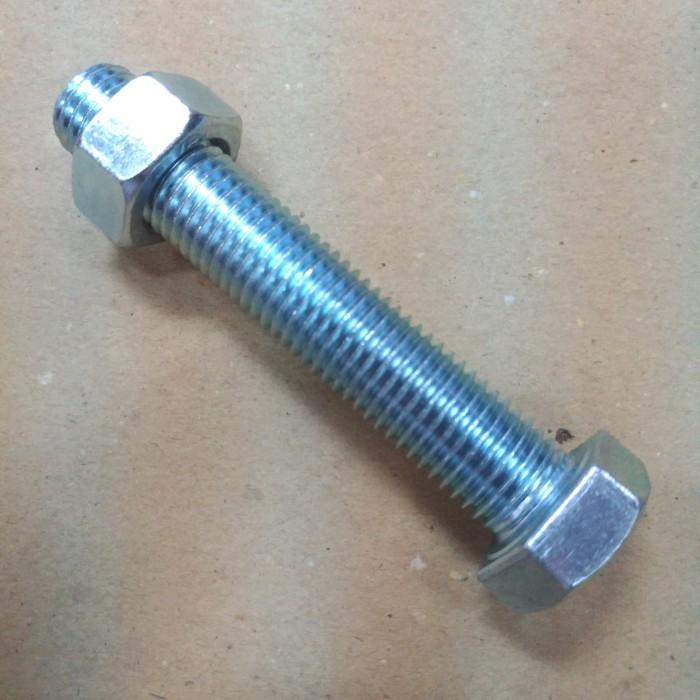 Jual Baut Mur Putih M16x50 BMP M16 x 50 Baut Mur Besi Galvanis Set ...