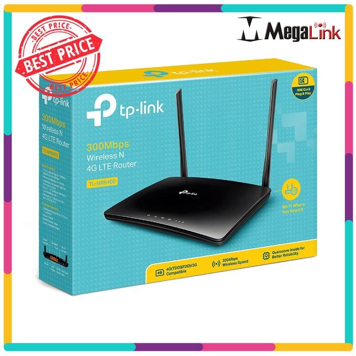 Jual Tp-Link TL-MR6400 300Mbps Wifi N 4G LTE Router build-in 4G LTE ...