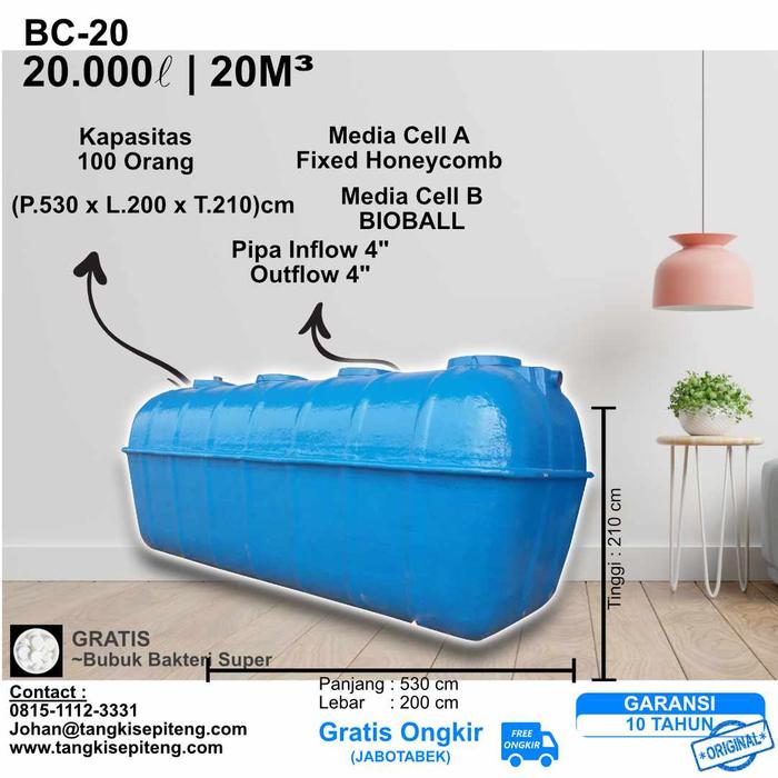 Jual Tangki BIO Septic Tank ANAEROB 20000 Liter / 20M3 - Kab. Tangerang ...