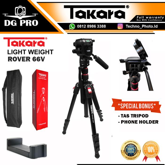 Jual TAKARA Rover 66V Light Weight 2 in 1 Traveller Tripod Monopod 66 V ...