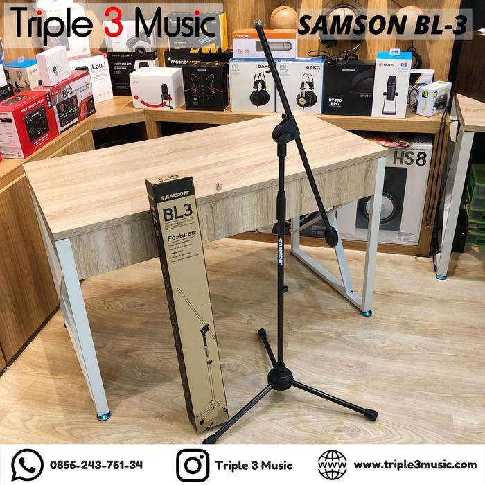 Jual Samson BL3 BL-3 Stand Mic Microphone Berdiri boom stand mic tripod ...
