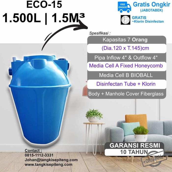 Jual Tangki Bio Septic Tank Vertikal BIOFIL 1500 liter / 1.5 M3 - Kab ...