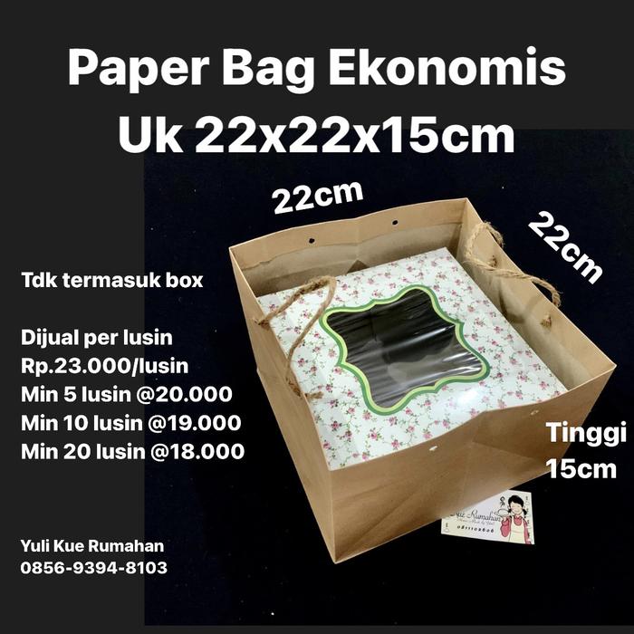 Jual Paper Bag Ekonomis Uk 22x22x15cm Dijual per lusin - Kota Depok ...