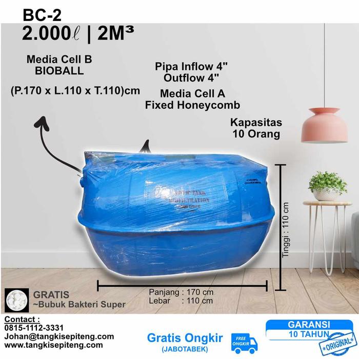 Jual Tangki BIO Septic Tank ANAEROB 2000 Liter / 2M3 - Kab. Tangerang ...
