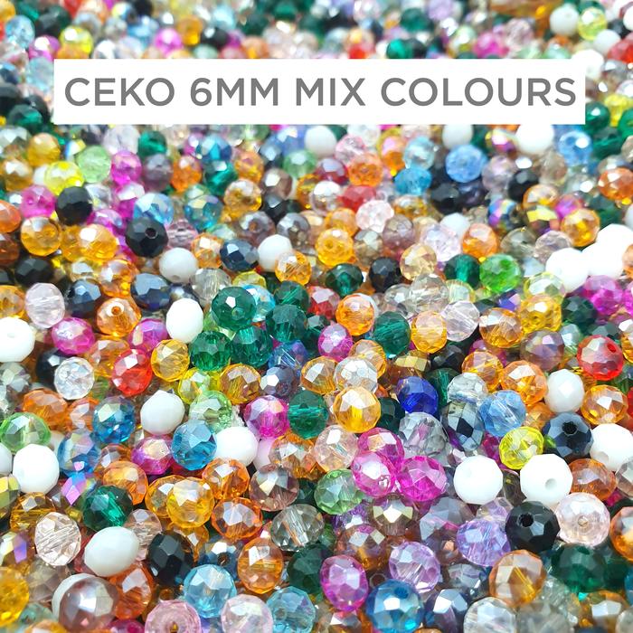 Jual Ceko 6mm mix colours / manik manik aksesoris / manik bulat ...