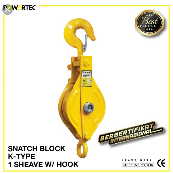 Jual Pulley Block Single With Hook Size 4 Inch Cap. 1 Ton powertec PBS ...
