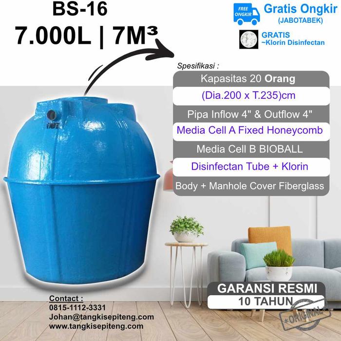 Jual Tangki Bio Septic Tank Vertikal BIOFIL 7000 liter / 7 M3 - Kab ...