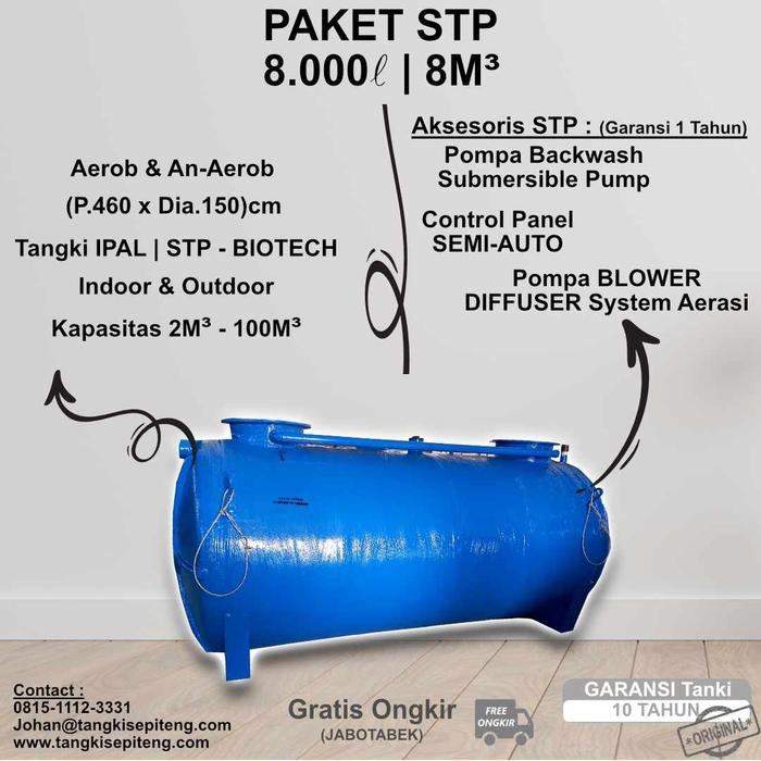 Jual PAKET 1 Set Tangki 8000L/8m3 STP Bio Septic Tank, BIOFILTER ...