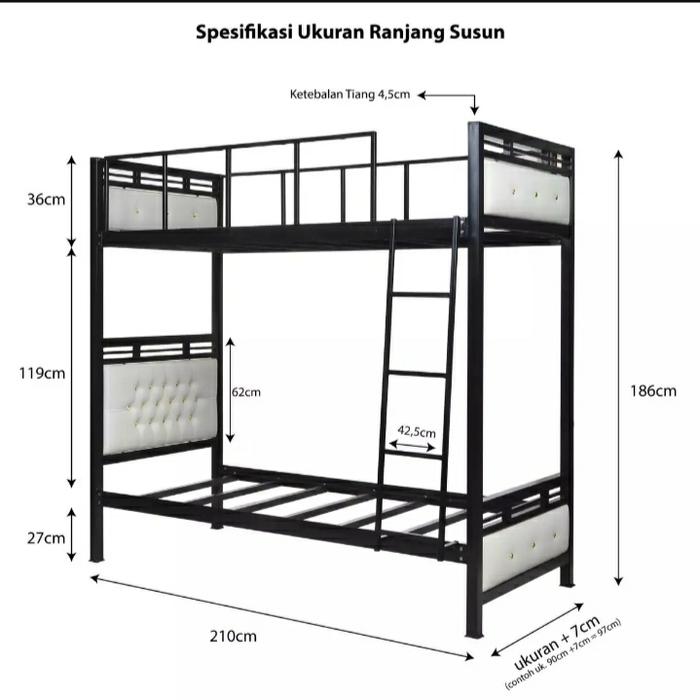 Jual ranjang susun besi 2 Tingkat Uk 120x200 - Jakarta Timur - Brainly ...