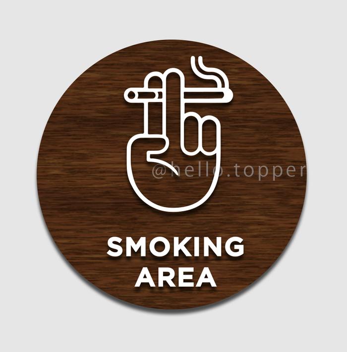 Jual Sign Smoking Area Kayu Modern 20cm | Sign Board Area Merokok ...