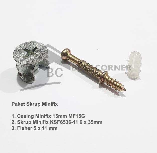 Jual Skrup Nanas Knock Down / Minifix komplit set ( Casing, Skrup ...