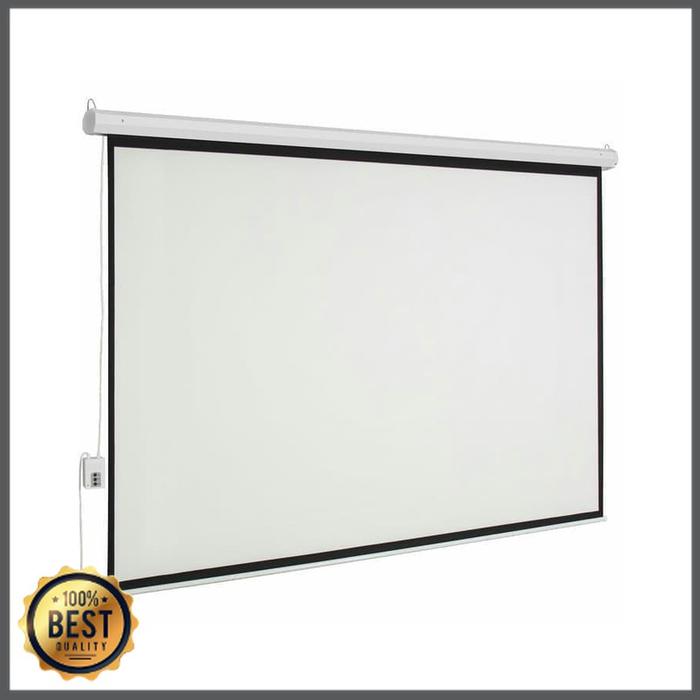 Promo layar proyektor motorized 100"|screen motorized 100 inch 4:3 ...