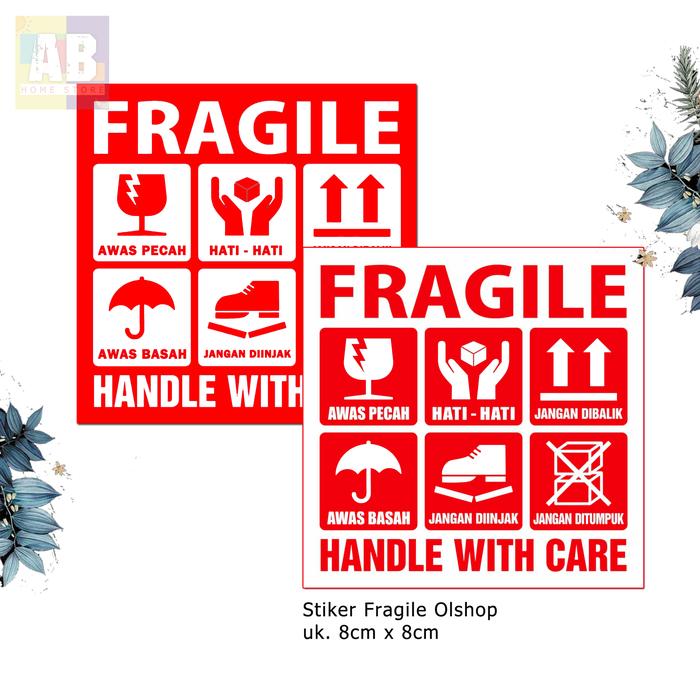 Jual stiker fragile jangan dibanting pecah / fragile makanan murah ...