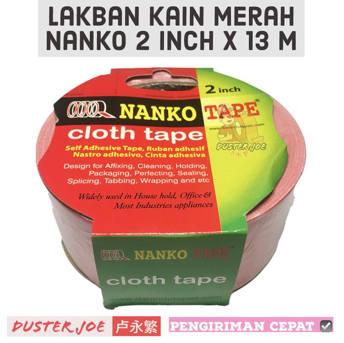Jual Lakban Kain Merah Nanko 2 inch x 13 M / Cloth Tape Merah - Kab ...