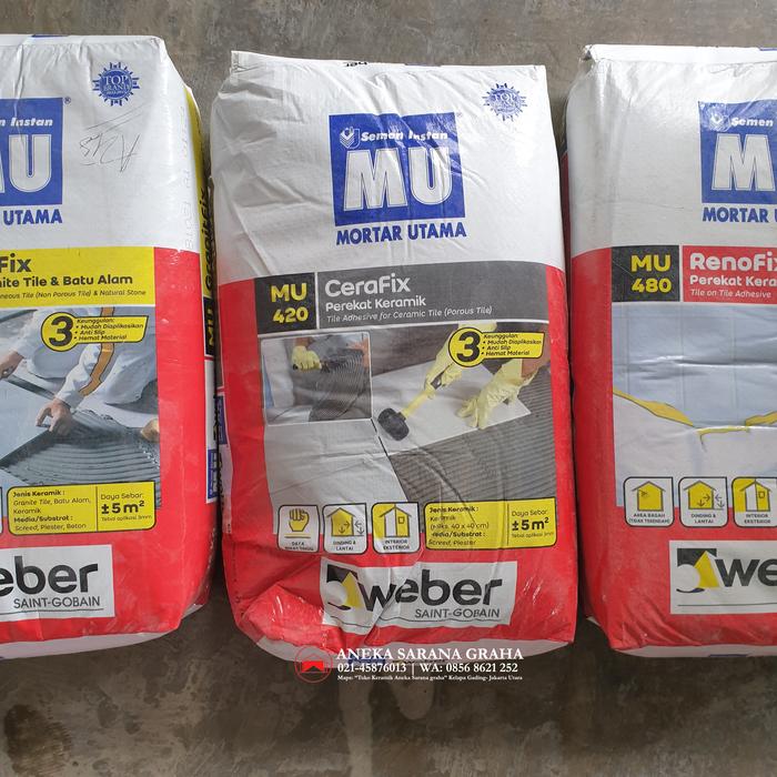Jual Semen Instan Mortar Utama MU 400 420 480 pasang keramik granit 25 ...