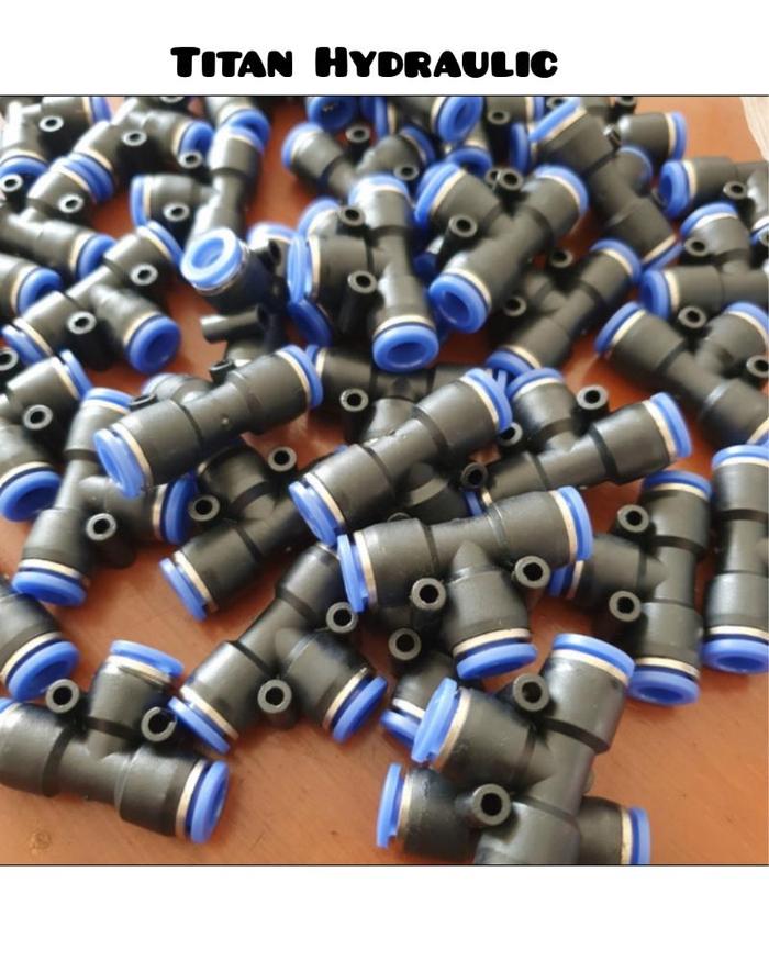 Jual fitting atau nepple pneumatic T ukuran selang 8mm x 8mm x 8mm ...
