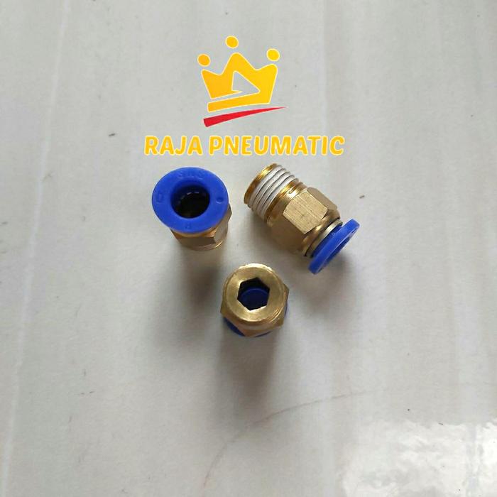 Jual FITTING NEPEL ANGIN LURUS BUAT SELANG 8MM DRAT 1/4 MEREK SNS PC 8 ...