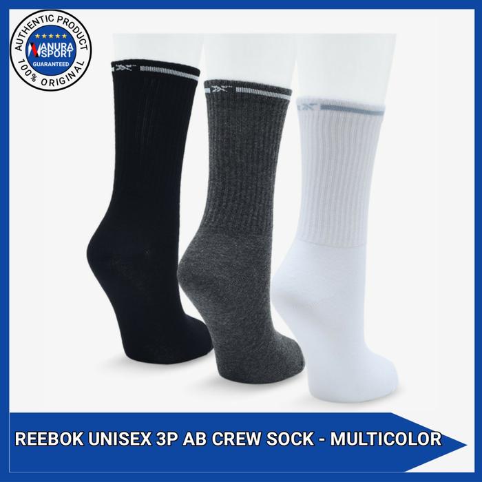 Jual Reebok Unisex 3P AB CREW Sock - Multicolor 1 Pack Isi 3 Original ...