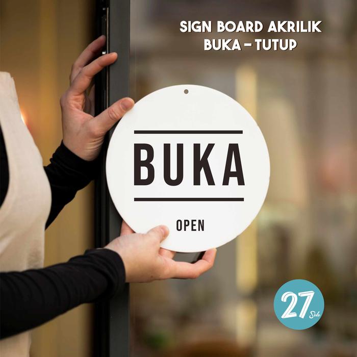 Jual Papan Open Closed Bulat | Custom |Sign Board Akrilik - Custom ...
