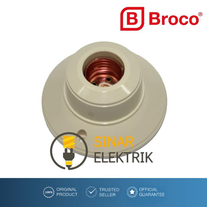 Jual Fitting Broco Plafon Bulat 1212 Krem - Fitting Lampu Tempel E27 ...