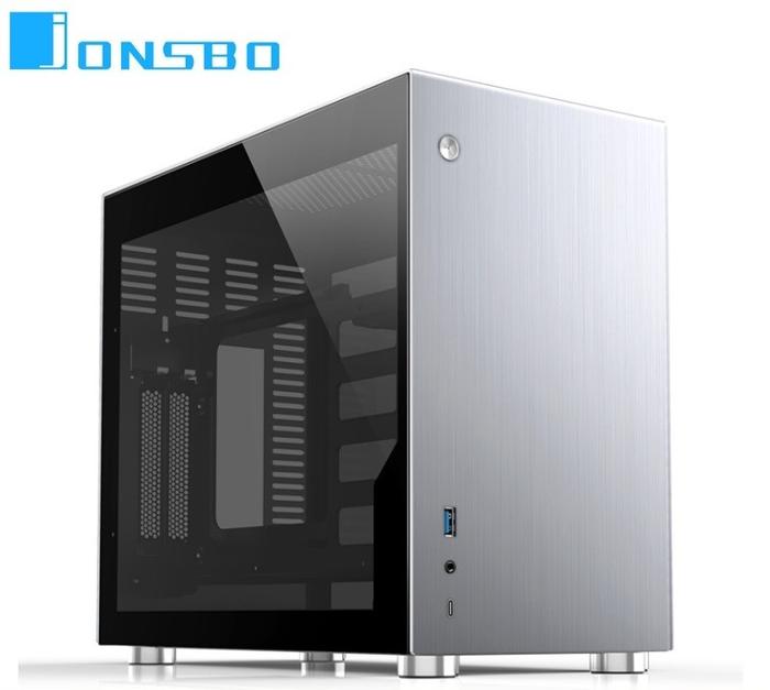 Jual JONSBO V10 SILVER TEMPERED GLASS MINI ITX HTPC COMPUTER CASE ...