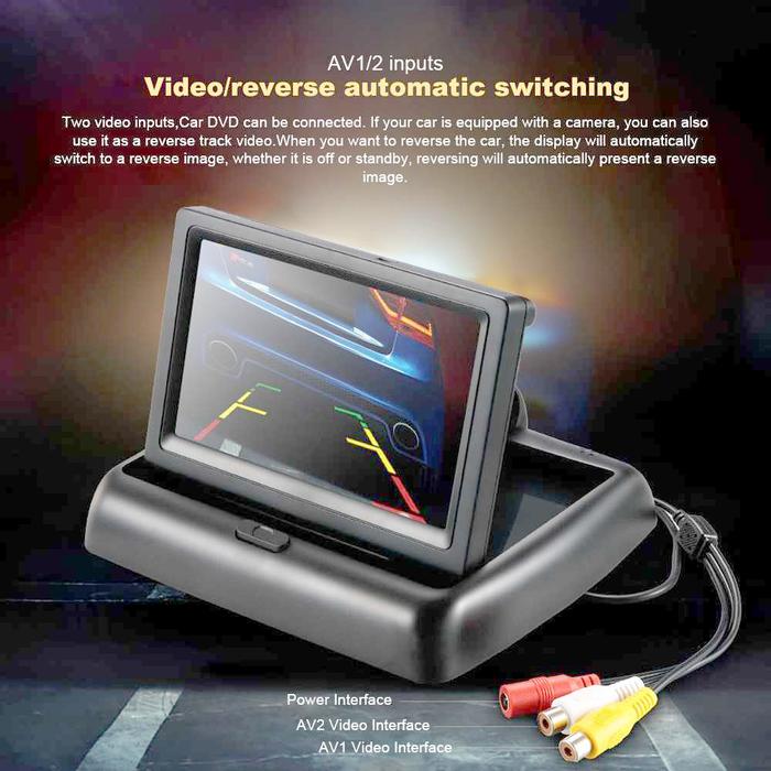 Jual Layar Monitor Parkir Mundur Mobil Lipat TFT LCD 4.3 Inch - Jakarta ...