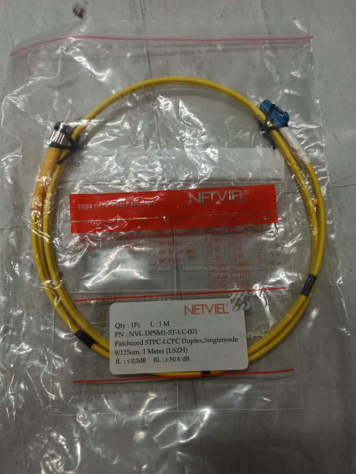 Jual NETVIEL ST - LC 1 Meter Duplex Singlemode Patchcord Fiber Optic ...