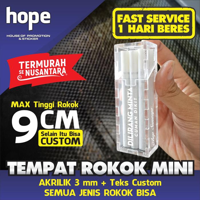 Jual Case Rokok Mini - Akrilik Bening 3 mm - Teks Bebas Custom - Kota ...