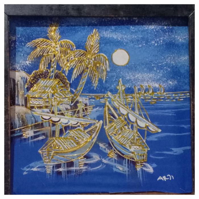 Jual Lukisan Batik Perahu ukuran 30x30 - Kota Yogyakarta - Griya Batik ...