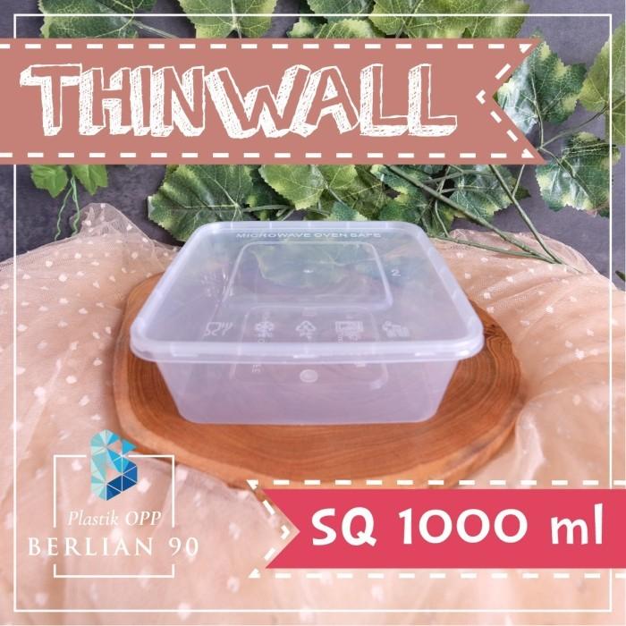 Promo Thinwall Square SQ 1000 ml Kotak Makanan Plastik Thin Wall 1000ml ...