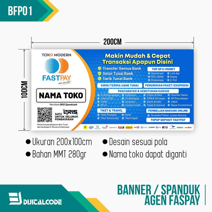 Jual BFP01 Spanduk Banner FastPay 200x100cm - Kota Medan - DijitalCODE ...