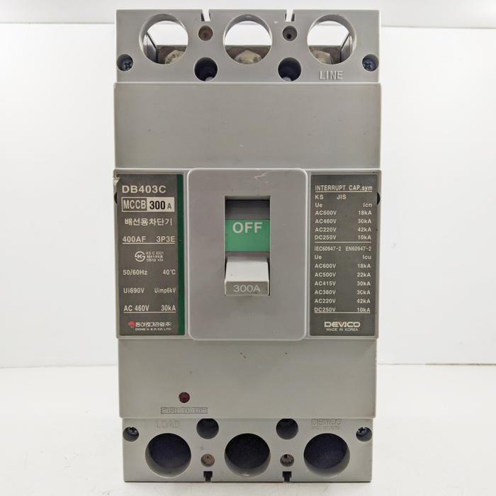 Jual DEVICO DB403C MCCB Circuit Breaker NFB 3P 300A 400AF 3P3E 30kA ...