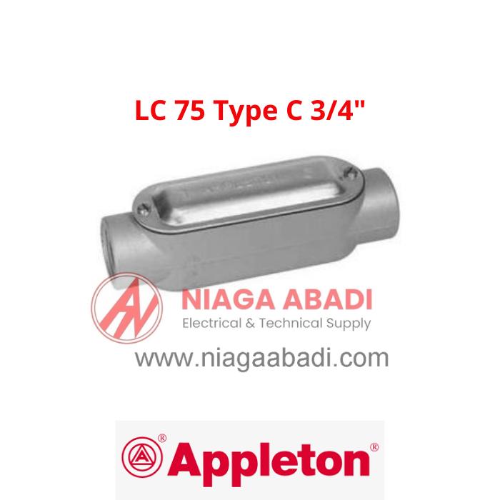Jual Appleton LC 75 3/4" inch, alumunium conduit body Lurus Type C ...