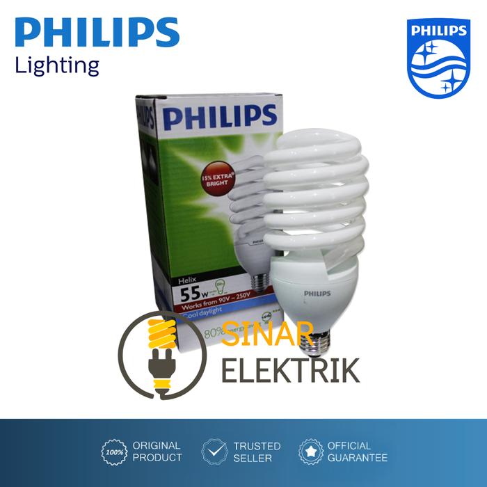 Jual Lampu PHILIPS Helix 55W Putih - Spiral 55 Watt W Tornado 55Watt Grosir - Kota Surabaya ...
